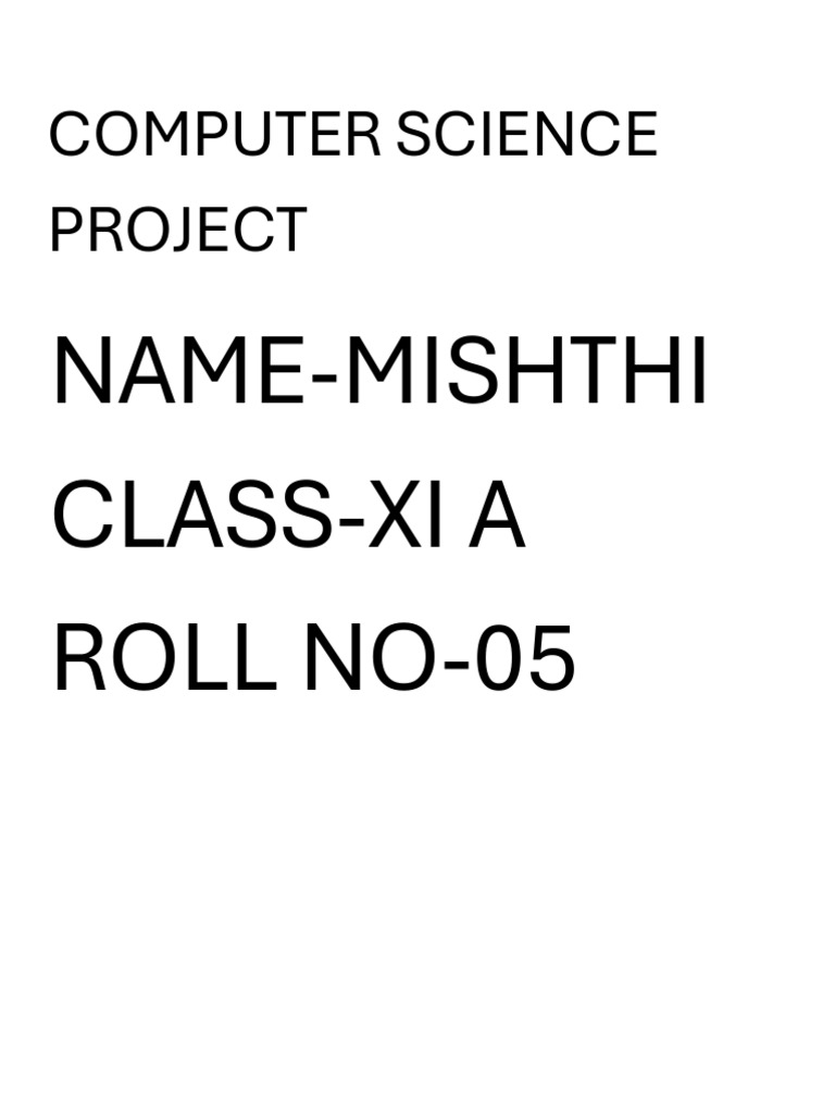 Mishthi(Roll no-05) | PDF | Mathematics | Computer Programming