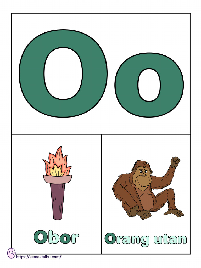 Mengenal Huruf Flashcard Anak o | PDF
