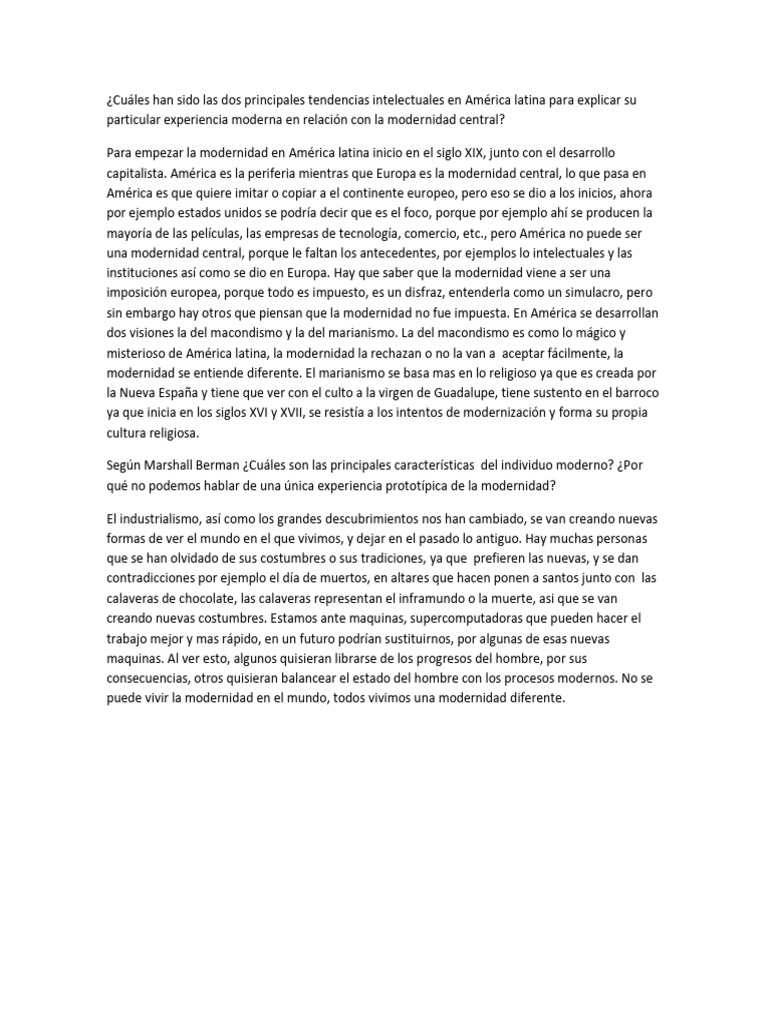 Tendencias de Modernidad en América Latina | PDF | Modernidad