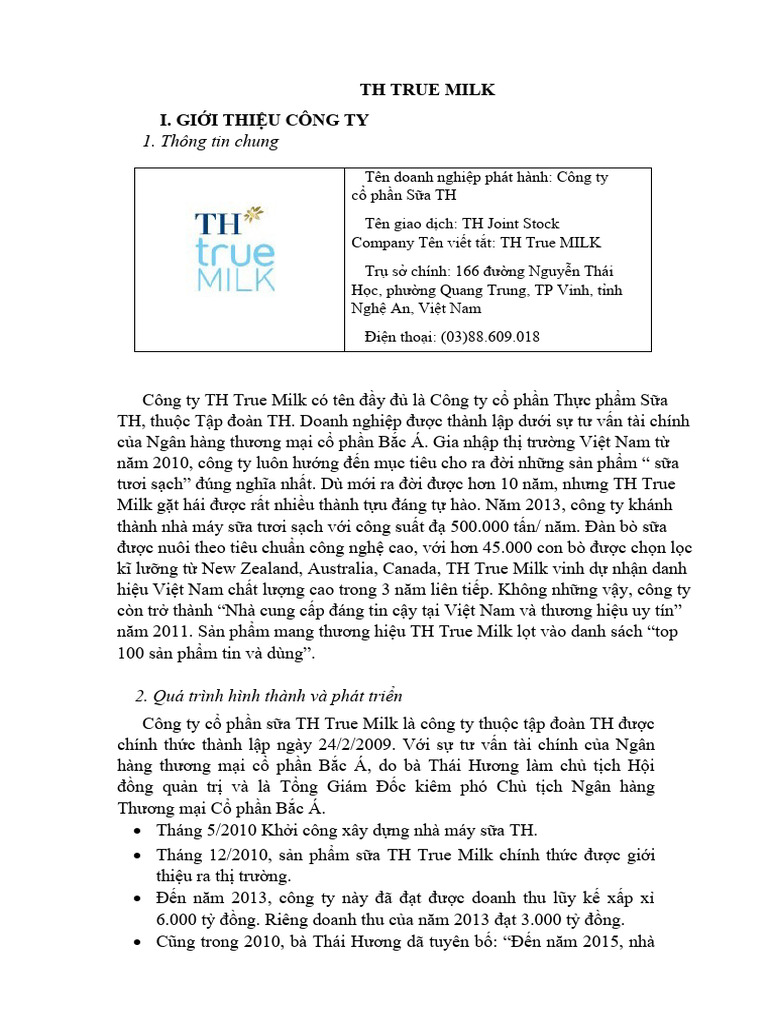 Bai Tap TH True Milk | PDF