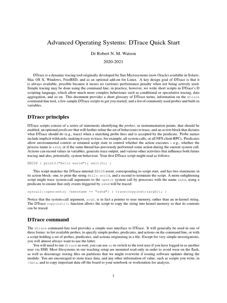 2020 2021 l41 Dtrace | PDF | Variable (Computer Science) | Computer ... 2020 2021 l41 Dtrace | PDF | Variable (Computer Science) | Computer ...