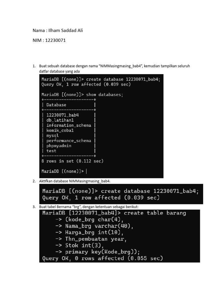 Tugas 4 Aplikasi Basis Data | PDF