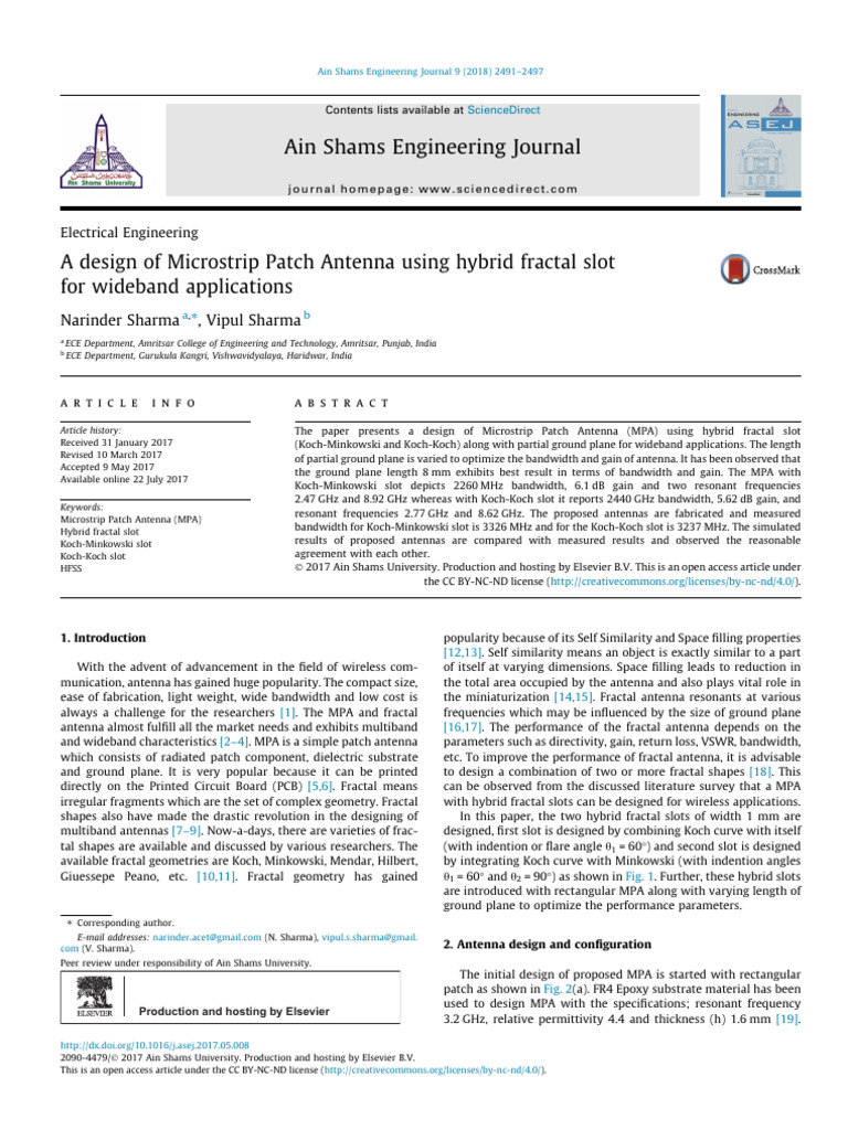 A Design of Microstrip Patch Antenna Using Hybrid Fractal Slot For ... A Design of Microstrip Patch Antenna Using Hybrid Fractal Slot For ...
