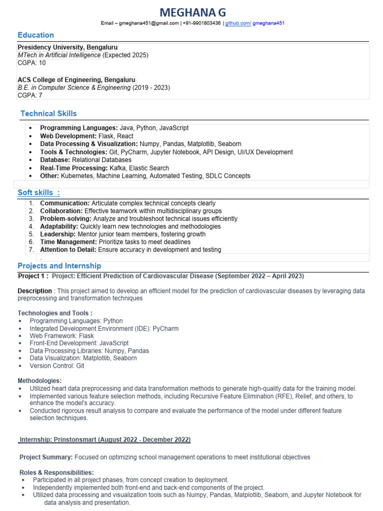 Meghana JP | PDF | Web Development | Compiler