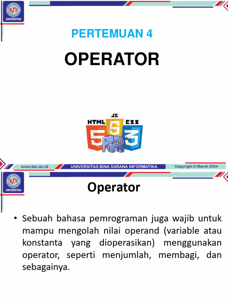Panduan Lengkap Operator PHP | PDF