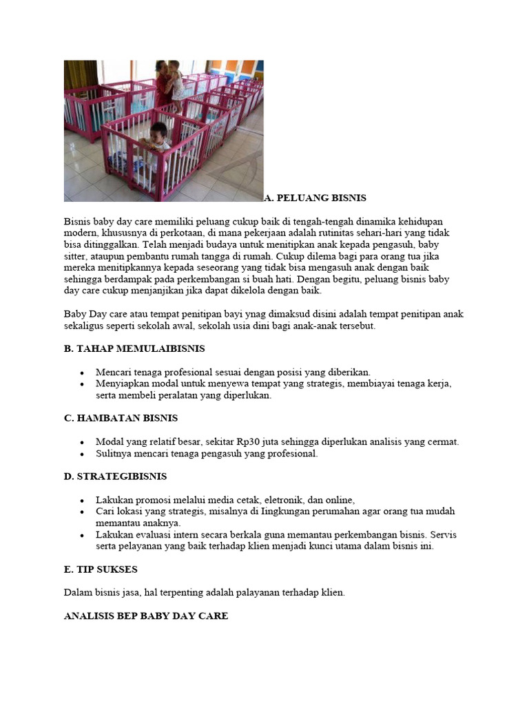 Contoh Proposal Daycare | PDF