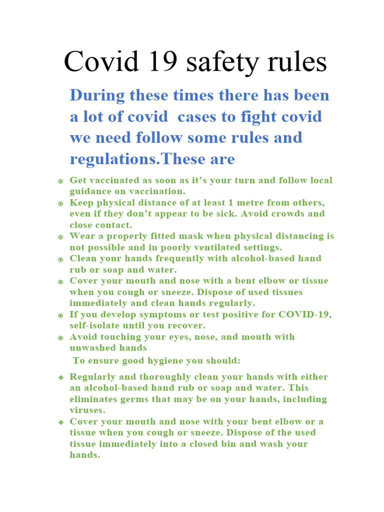 Essential COVID-19 Safety Guidelines | PDF