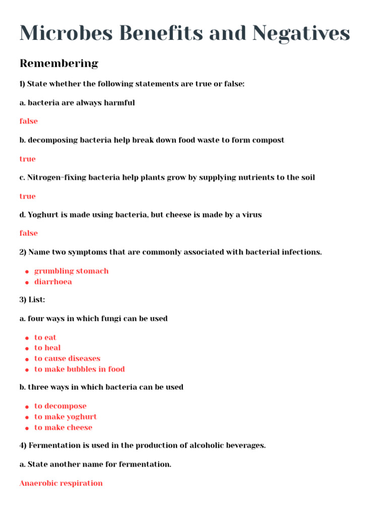 Microbes Benefits and Negatives | PDF | Cellular Respiration | Bacteria