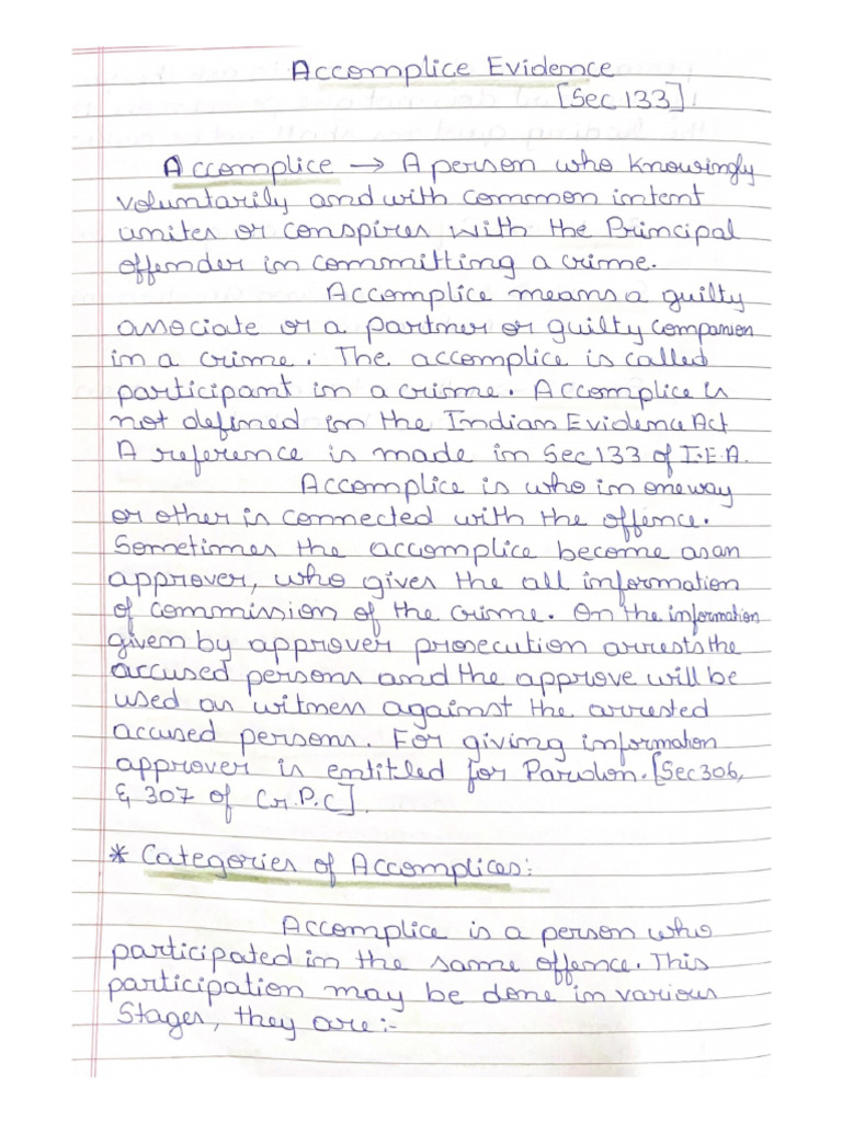Accomplice Evidence | PDF