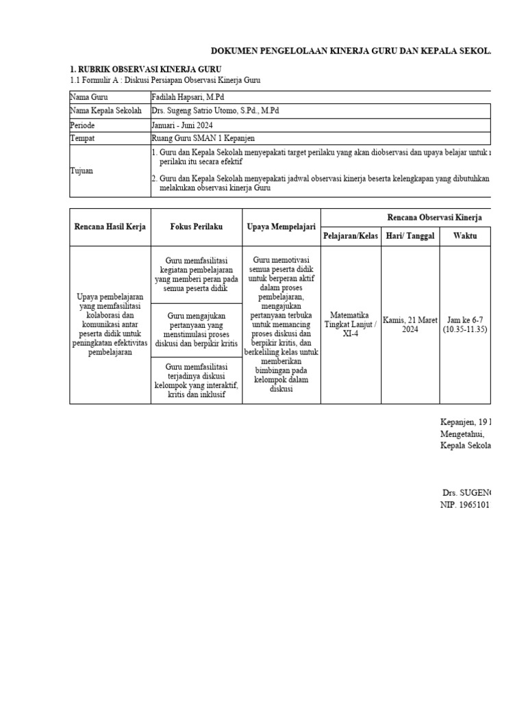 Fadilah Hapsari - Form c1 2024 | PDF