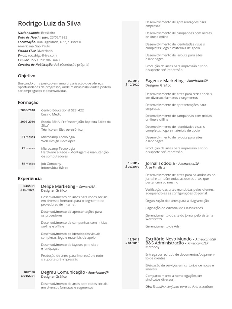 CV - Rodrigo Silva | PDF