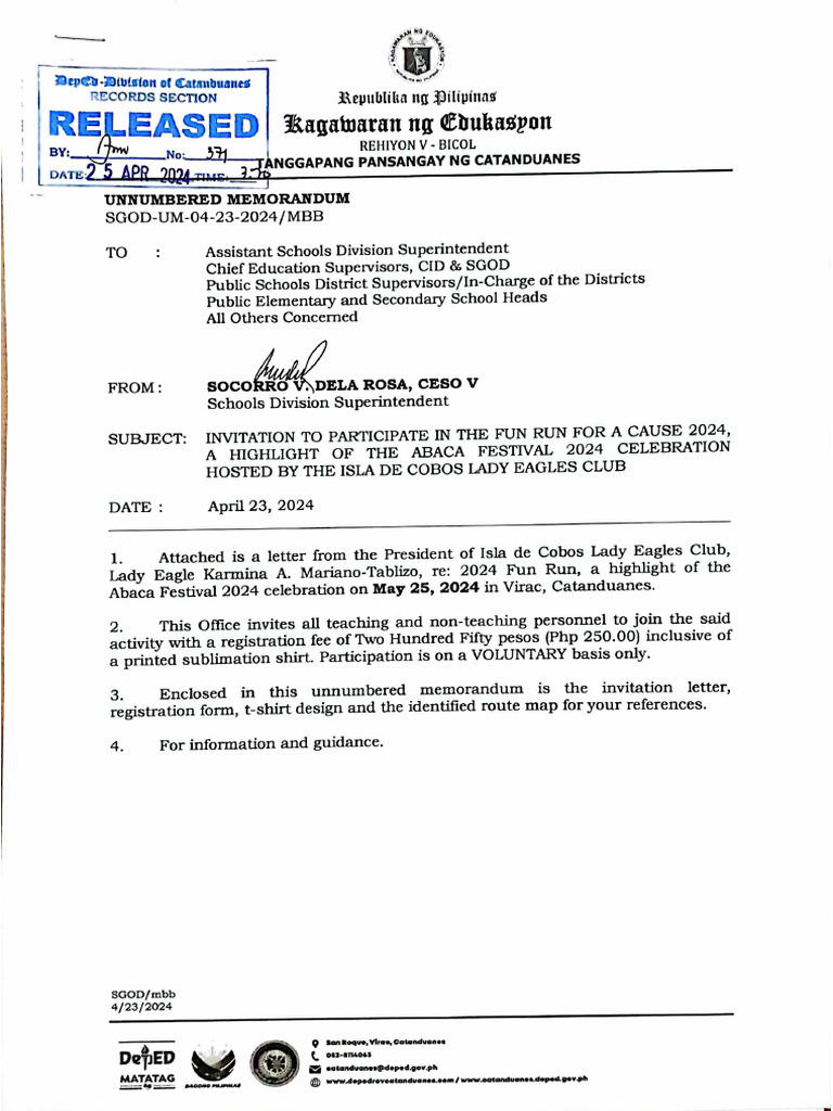 Rec Um 2024 Invitation To Participate in The Fun Run For A Cause 2024 A ... Rec Um 2024 Invitation To Participate in The Fun Run For A Cause 2024 A ...