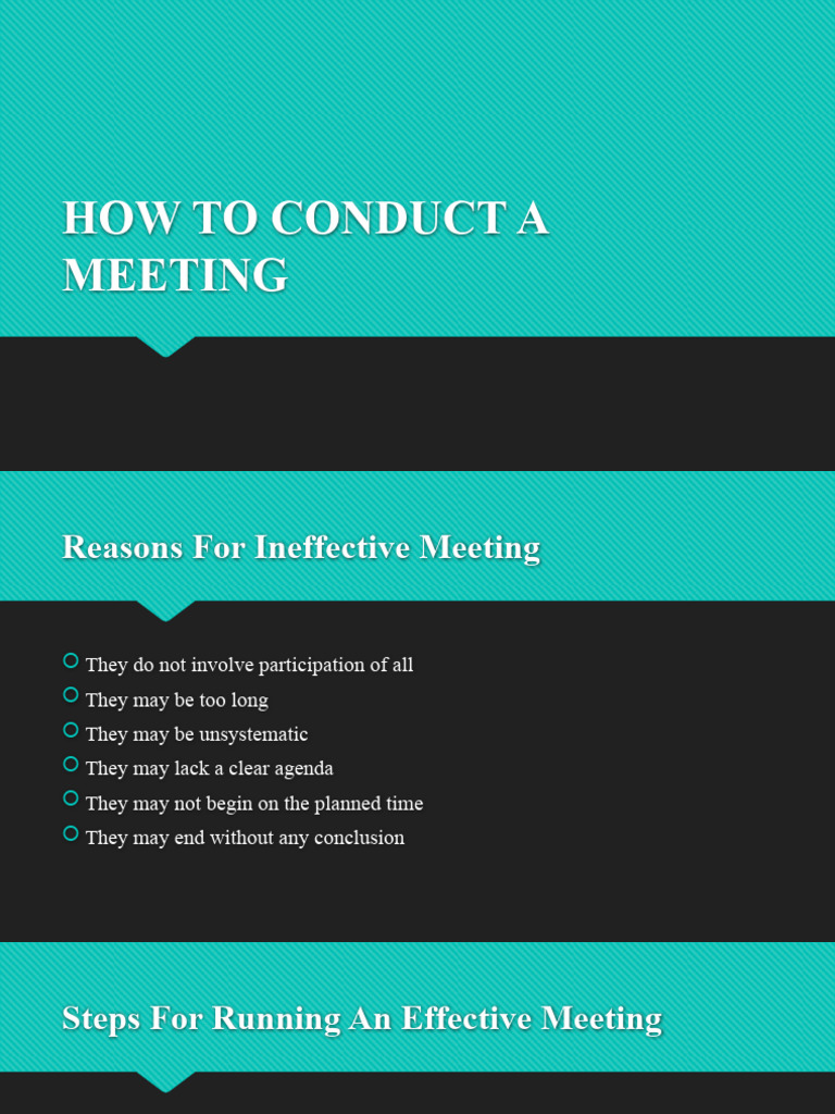 Effective Meeting Conduct Guide | PDF
