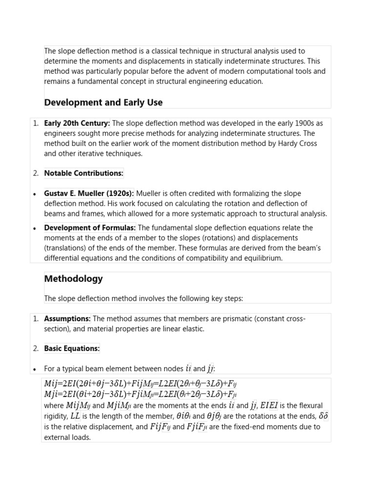 Slope Deflection Method in Structural Analysis | PDF | Structural ...