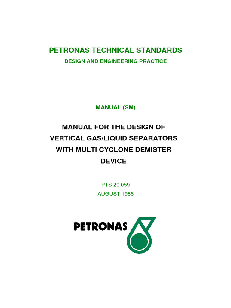 PTS 20.059 August 1986 - Manual For The Design of Vertical Gasliquid ...
