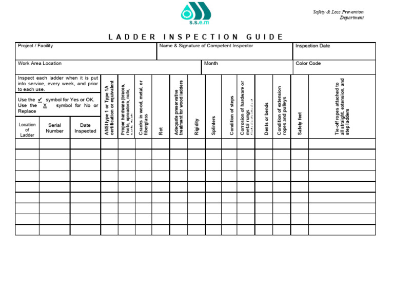 Ladder Inspection Guide | PDF