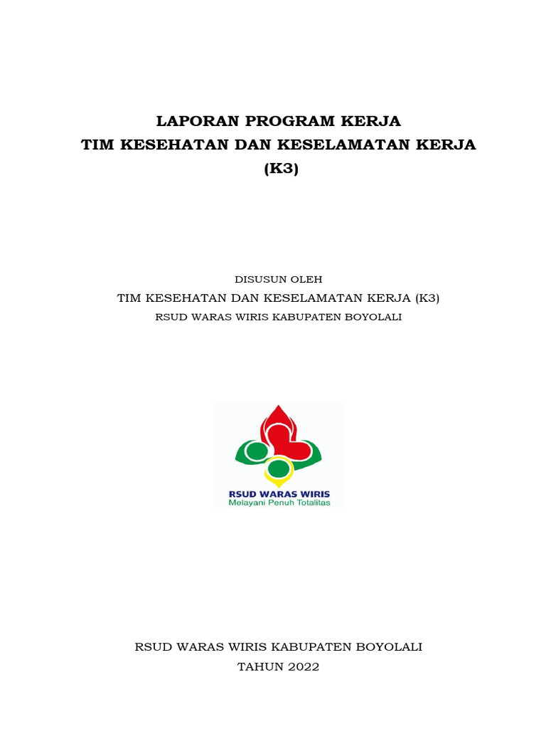 LAPORAN PROGRAM KERJA K3 Semester 1 | PDF