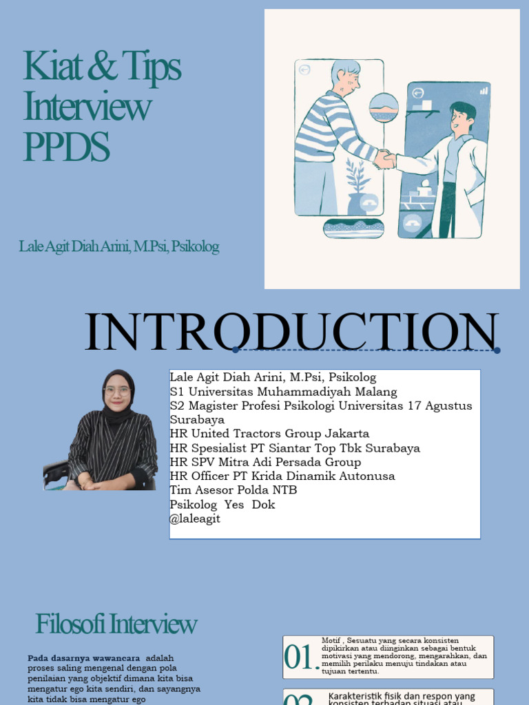 Tips Interview Ppds - Lale Agit, M. Psi, Psikolog | PDF
