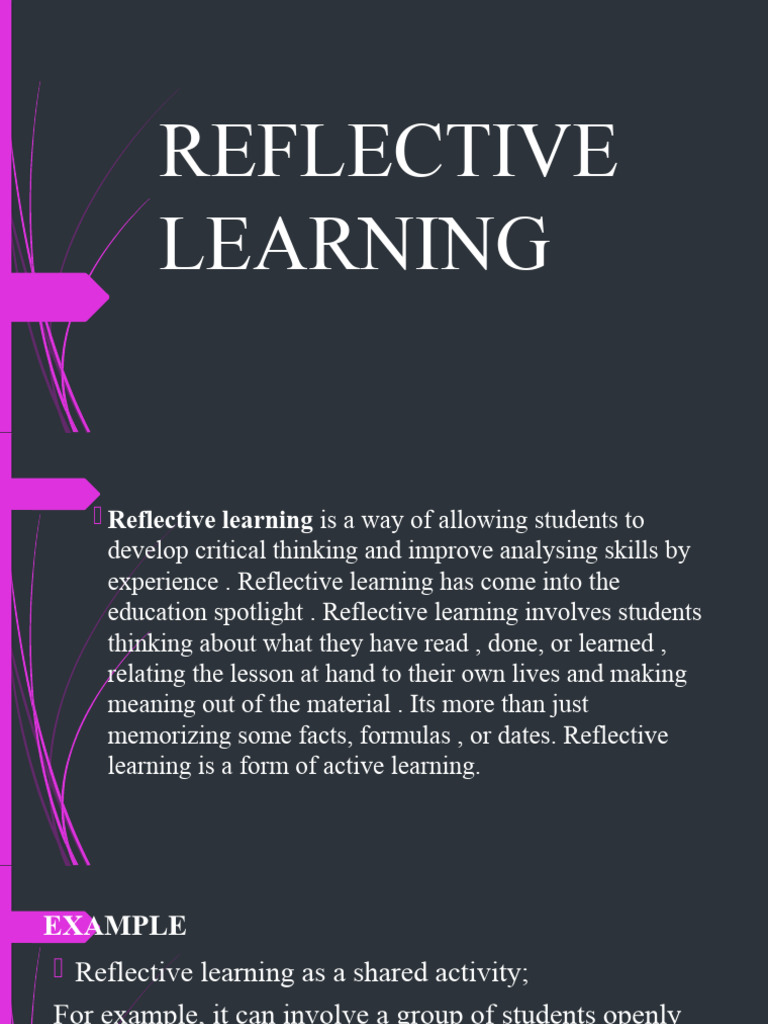 Reflective Learning | PDF | Learning | Thought