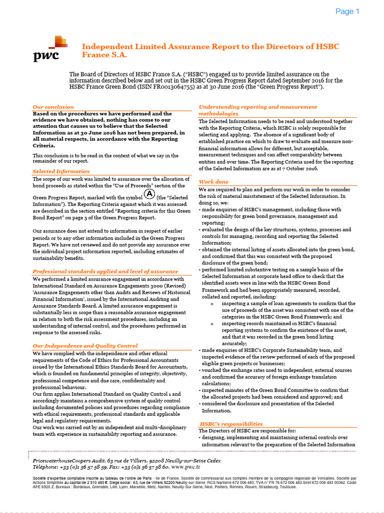 PWC Assurance Report | PDF | Wind Farm | Wind Power