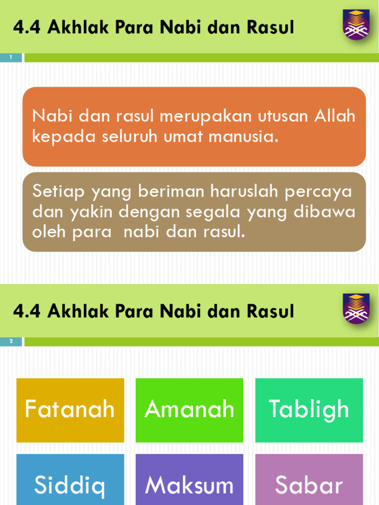 Akhlak Terpuji Para Nabi dan Rasul | PDF