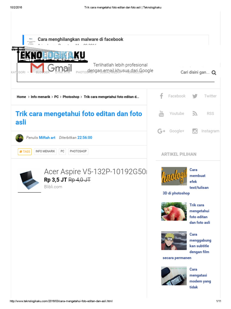 Cara Kenali Foto Editan dan Asli | PDF