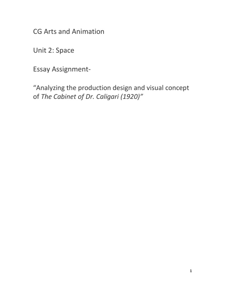 CG Arts and Animation Unit 2: Space Essay Assignment | PDF | Arts ...
