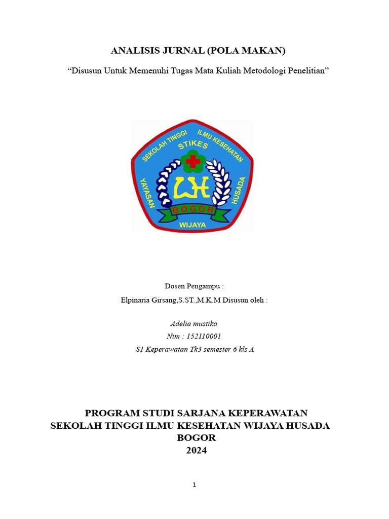 Analisis Jurnal 1 (Work in Progress) | PDF | Kesehatan Holistik