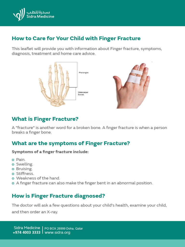 Finger fracture info | PDF | Medicine | Diseases And Disorders