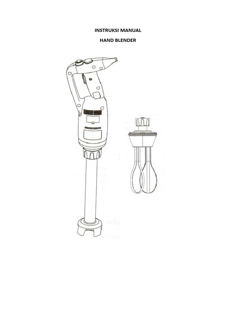 Manual Penggunaan Hand Blender Komersial | PDF