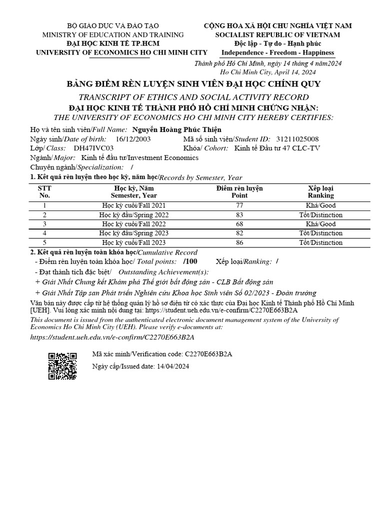 Hkd2024-Motives - Bang Dem Ren Luyen | PDF