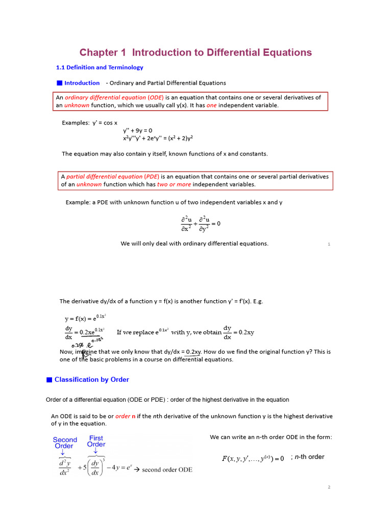 공수 1 | PDF | Ordinary Differential Equation | Equations