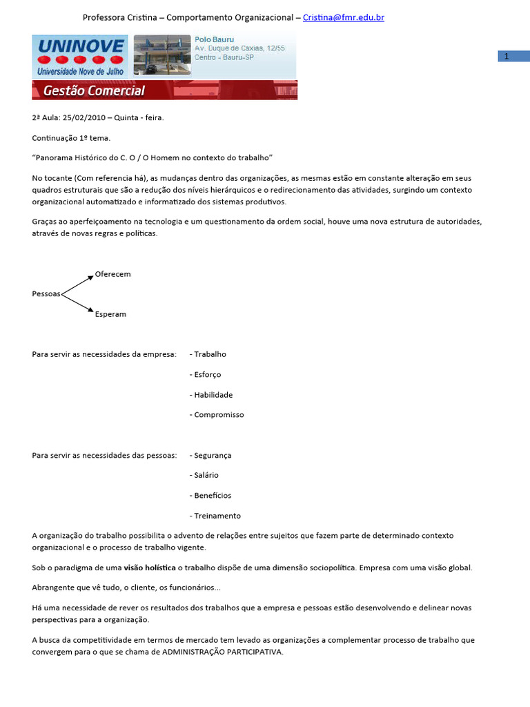 C.O - 2 Aula - Word Antigo | PDF | Liderança | Sociologia