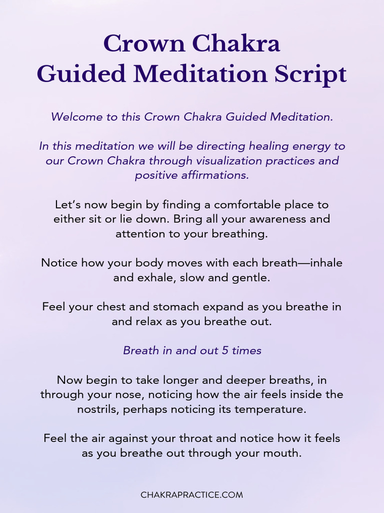 Crown Chakra Guided Meditation Script Compressed Download Free Pdf
