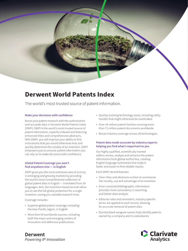 Derwent World Patent Index | PDF | Patent | Data