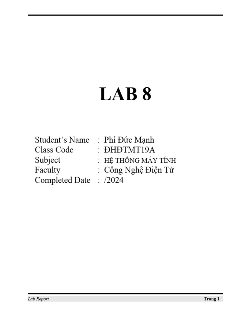LAB REPORT 8 - 23656151 - Phí Đ C M NH | PDF