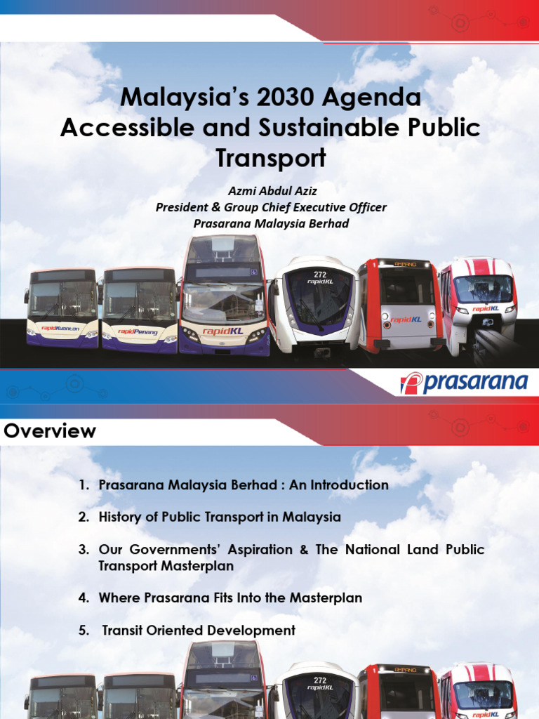 Prasarana Malaysia's Public Transport Vision | PDF | Sustainable ...