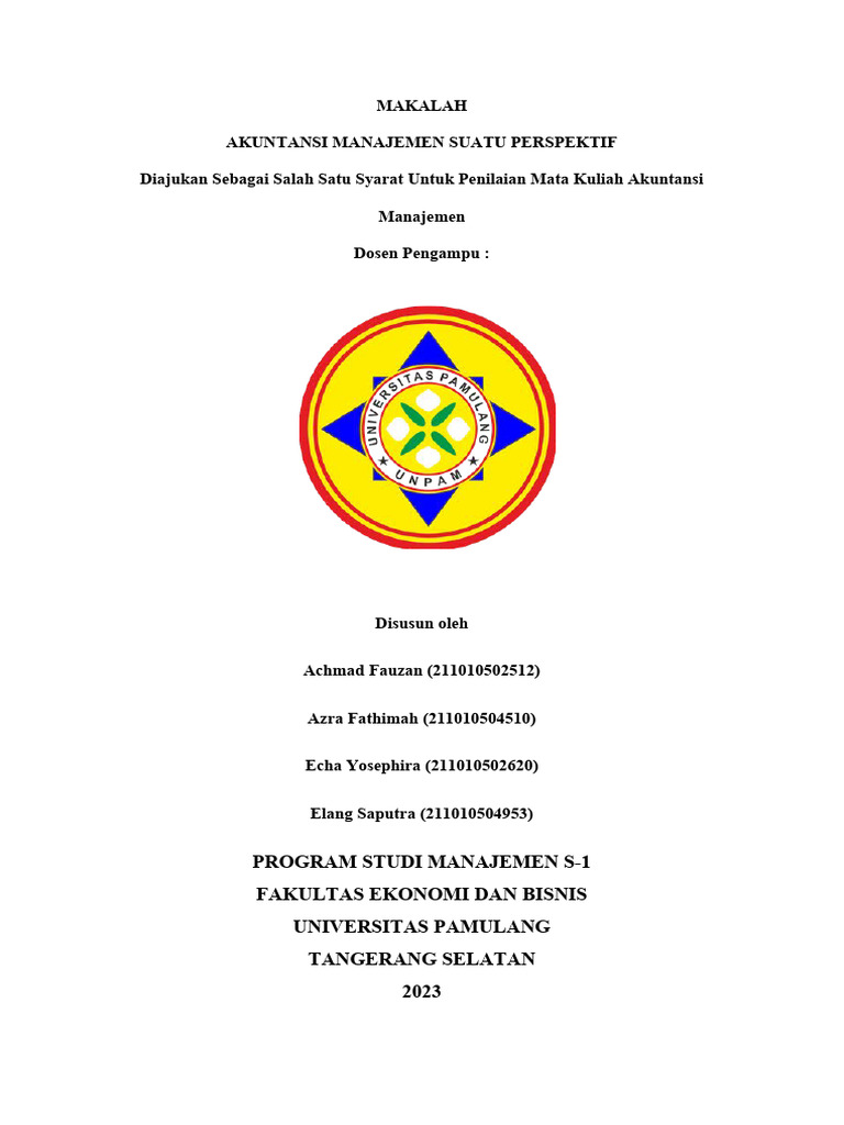 Makalah Akutansi Manajemen (1-5) Oo | PDF | Bisnis | Pengembangan Diri