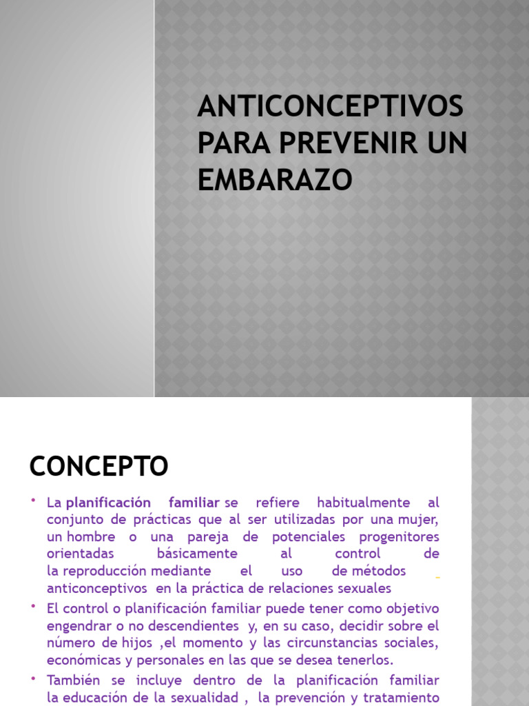 Anticonceptivos Para Prevenir Un Embarazo (1) | PDF | Control de la ...