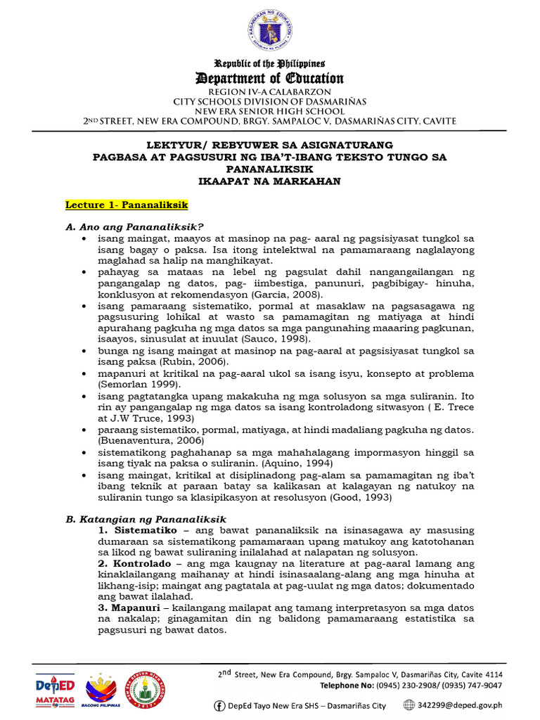 Lektyur Sa Ppittp | PDF