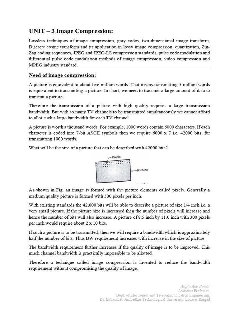 Image Compression | PDF | Data Compression | Digital Image