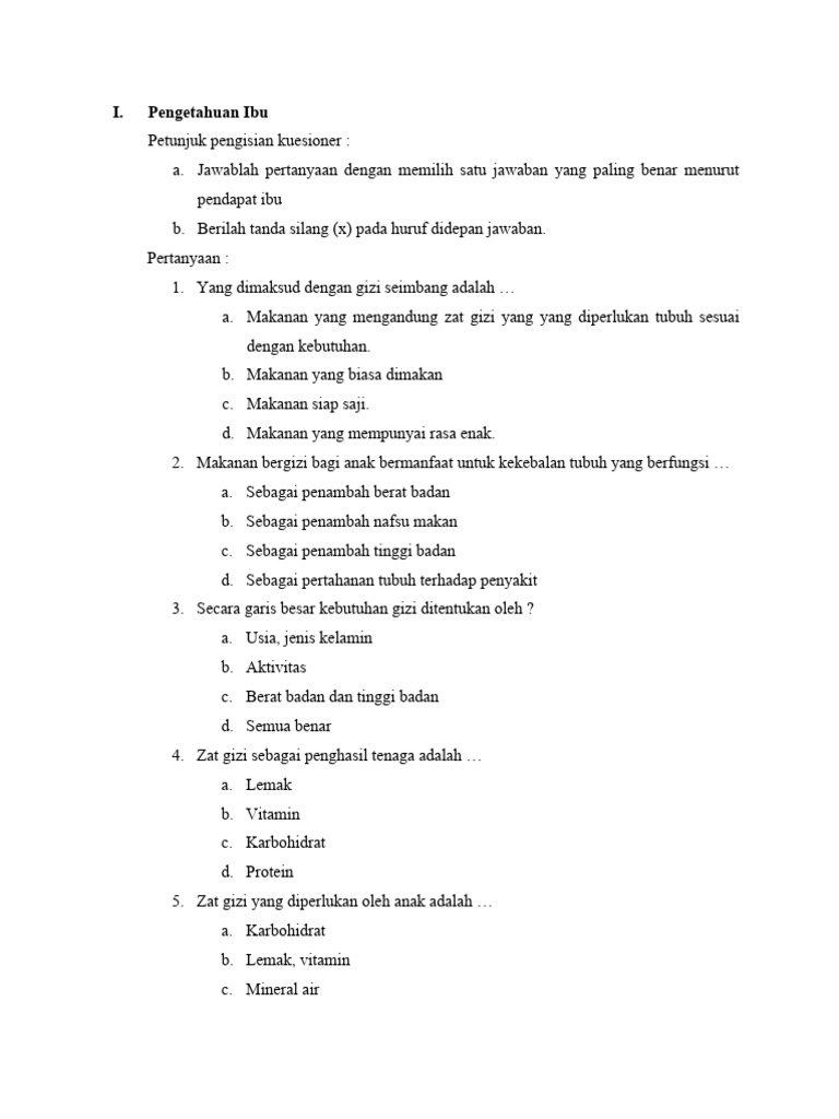Validasi Kues Pengetahuan Gizi | PDF | Kesehatan Holistik