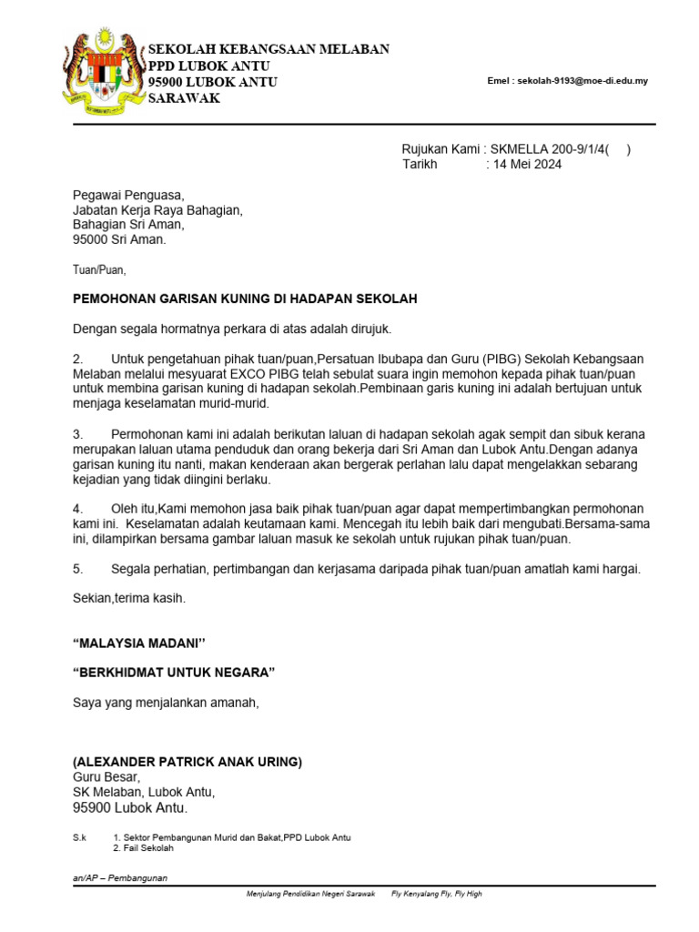 Kepala Surat JKR Garis Belang | PDF