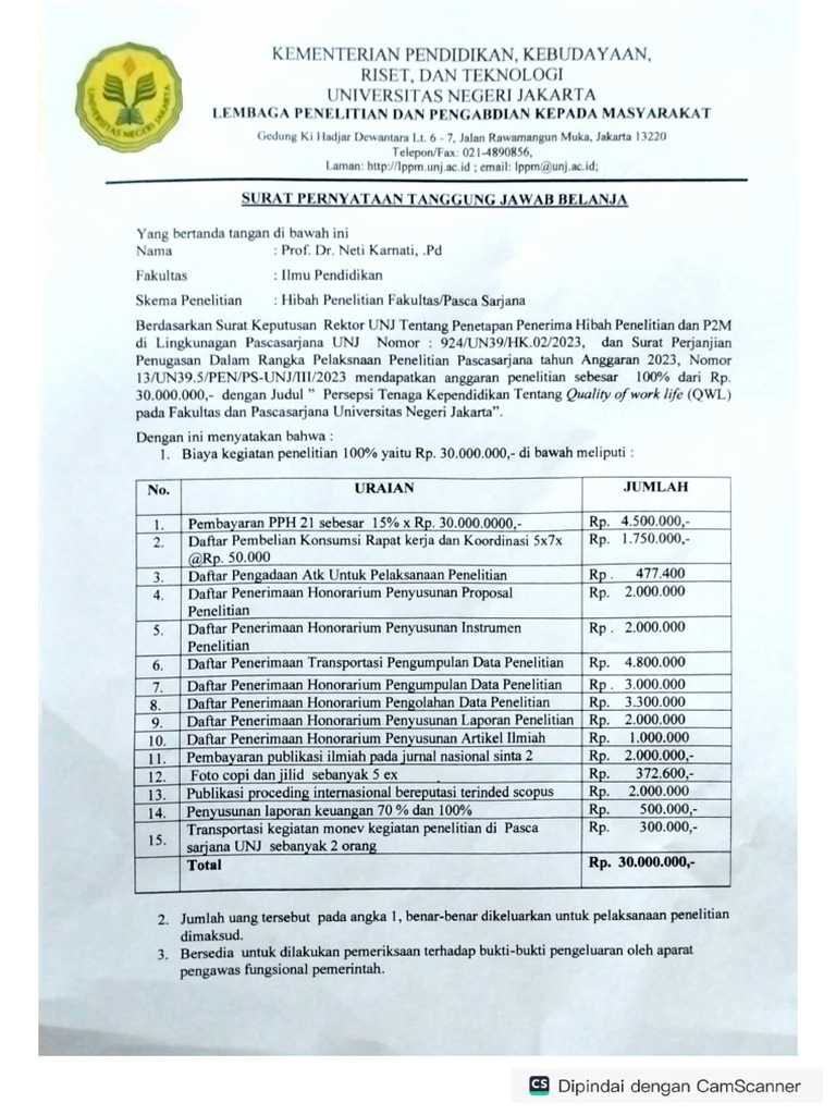 SPTB 100% Penelitian (Neti K) | PDF
