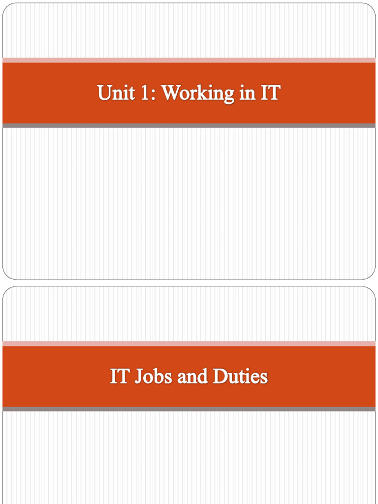 IT Job Roles and Responsibilities | PDF | Computing | Computer Science