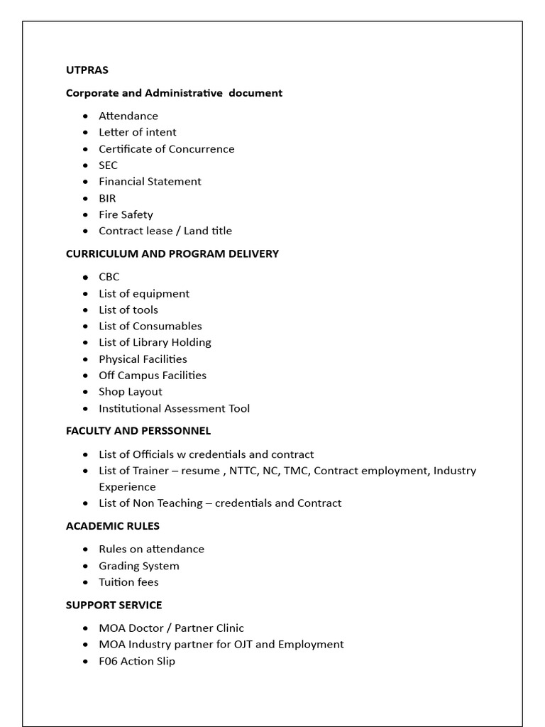 Utpras Checklist and Cover Pages | PDF | Business