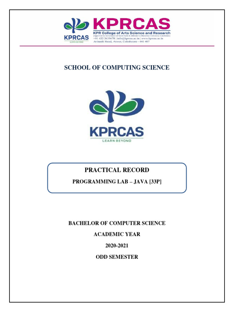 Java Practical Record Guide | PDF | Menu (Computing) | Software Engineering