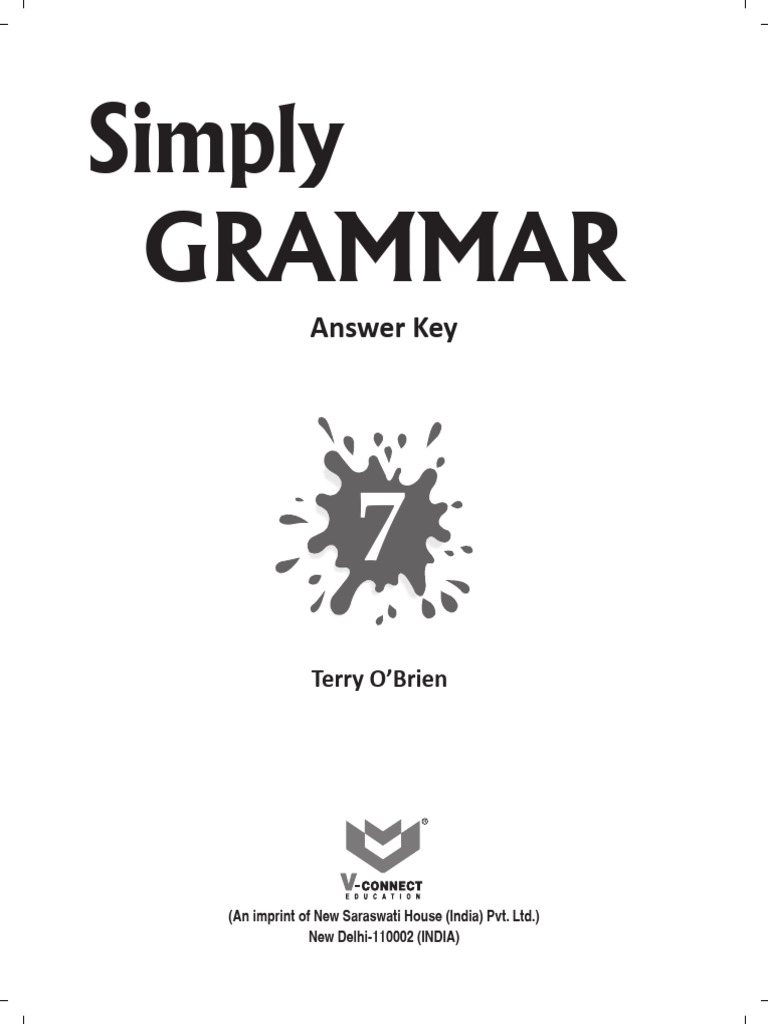 978 93 5199 742 9 - Simply - Grammar - Answer - Key 7 | PDF | Syntax ...