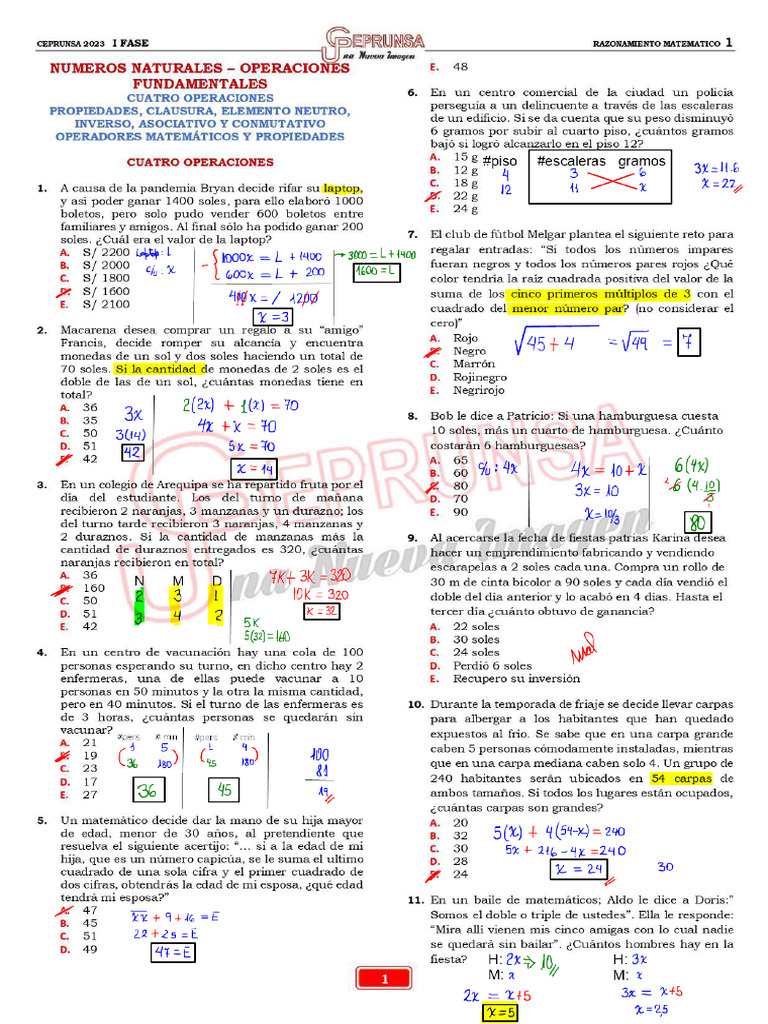 Practica 01 - Raz. Log. Matematico I Fase 2023 Modificado | PDF