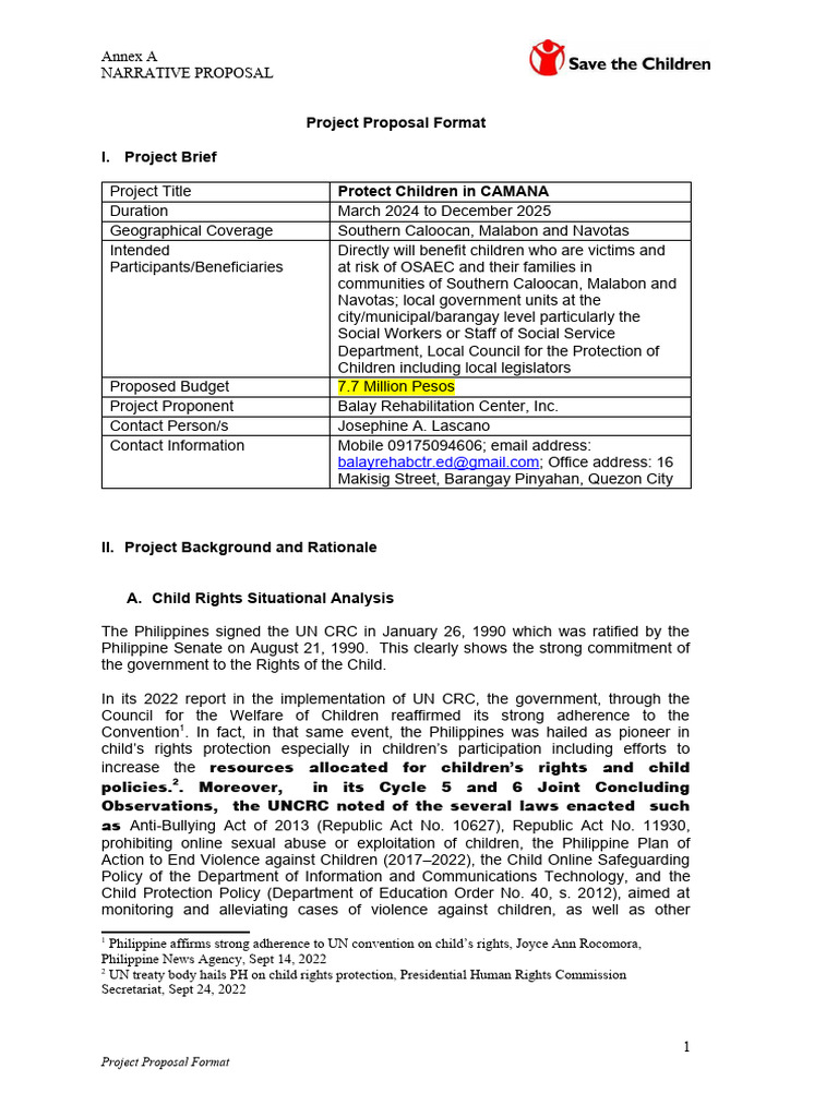 (For Final Revision) Annex A - Narrative Proposal - Template - Balay ...